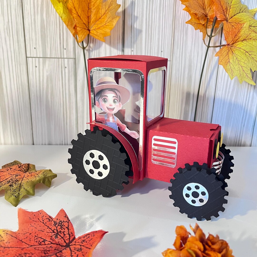 Farm House Tractor Treat Box, Tractor Favor Box, Barn Farm Favor Boxes ...