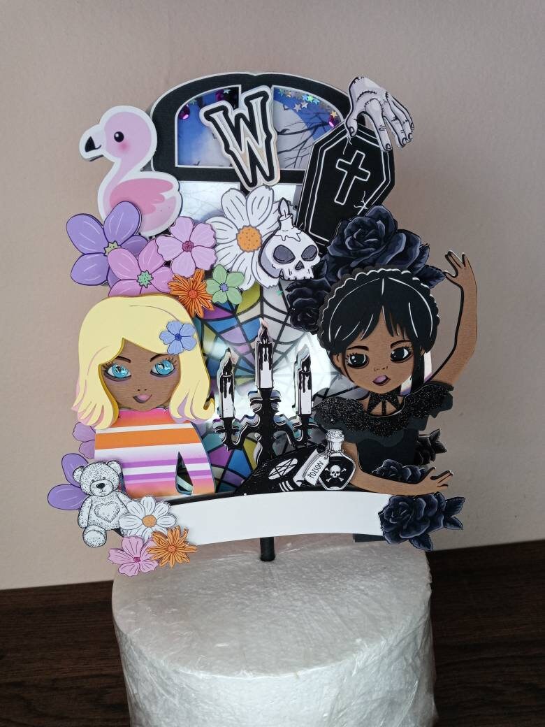 Wednesday Adams Personalized Cake Topper, Wednesday Cake Topper ...