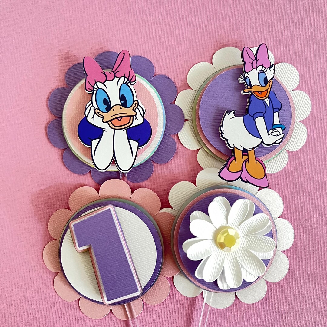 Daisy Duck Cupcake Toppers: First Birthday Party Decorations (set of 12 ...