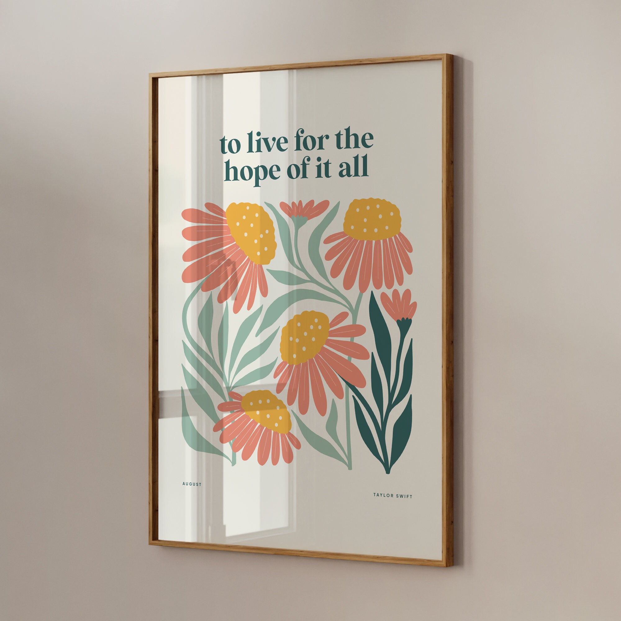 Taylor Swift to Live for the Hope of It All Lyric Print, Taylor Swift ...