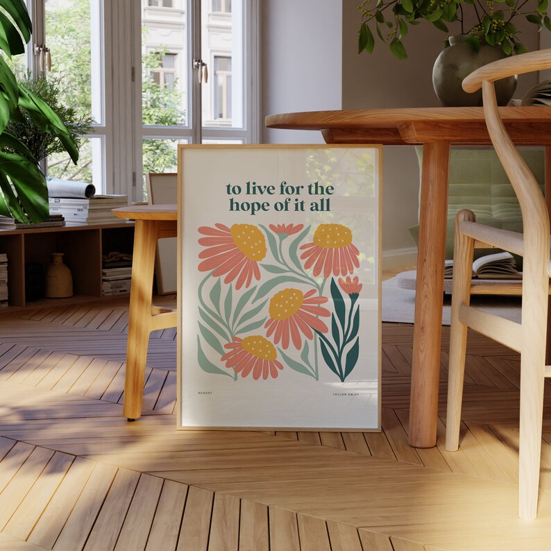 Taylor Swift to Live for the Hope of It All Lyric Print, Taylor Swift ...