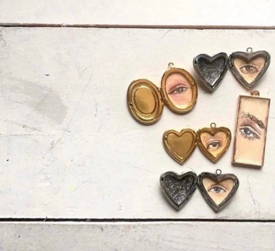 Custom Hand-painted Lovers Eye Locket Pendant Necklace - Etsy