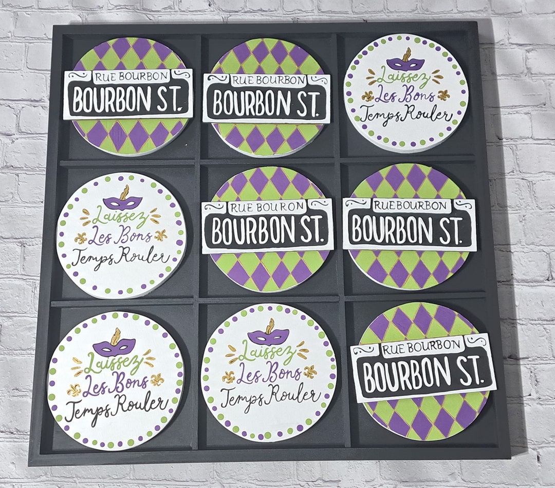 XL Tic Tac Toe Board (mardi Gras) - Etsy