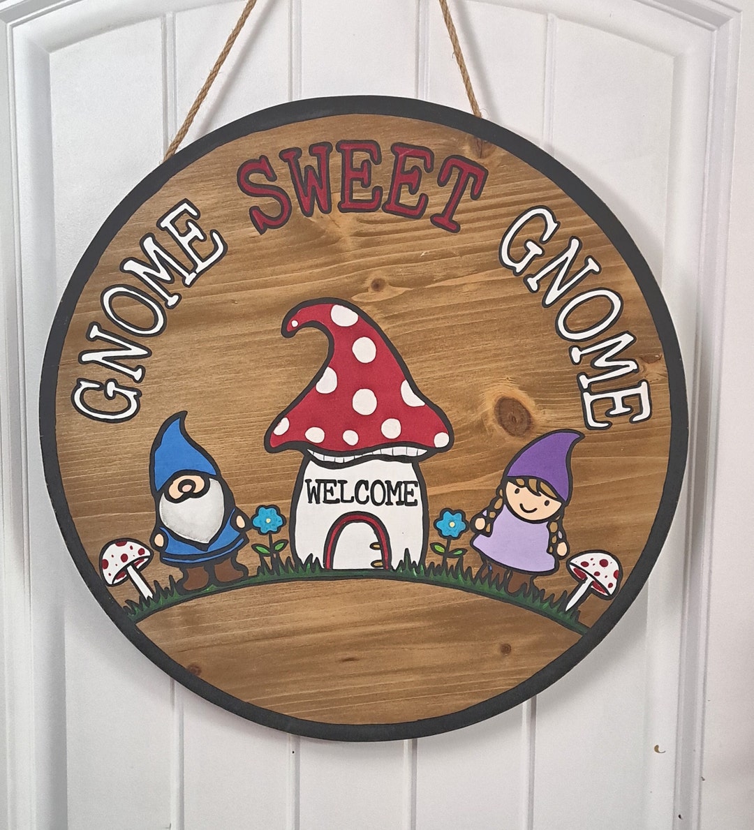 Extra Large Round Gnome Sign - Etsy