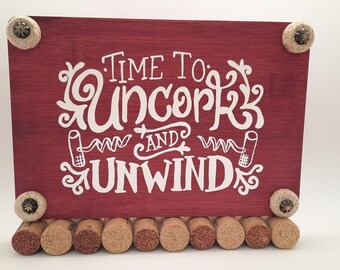 Uncork and Unwind Barrel Stave Cellar Sign - Etsy