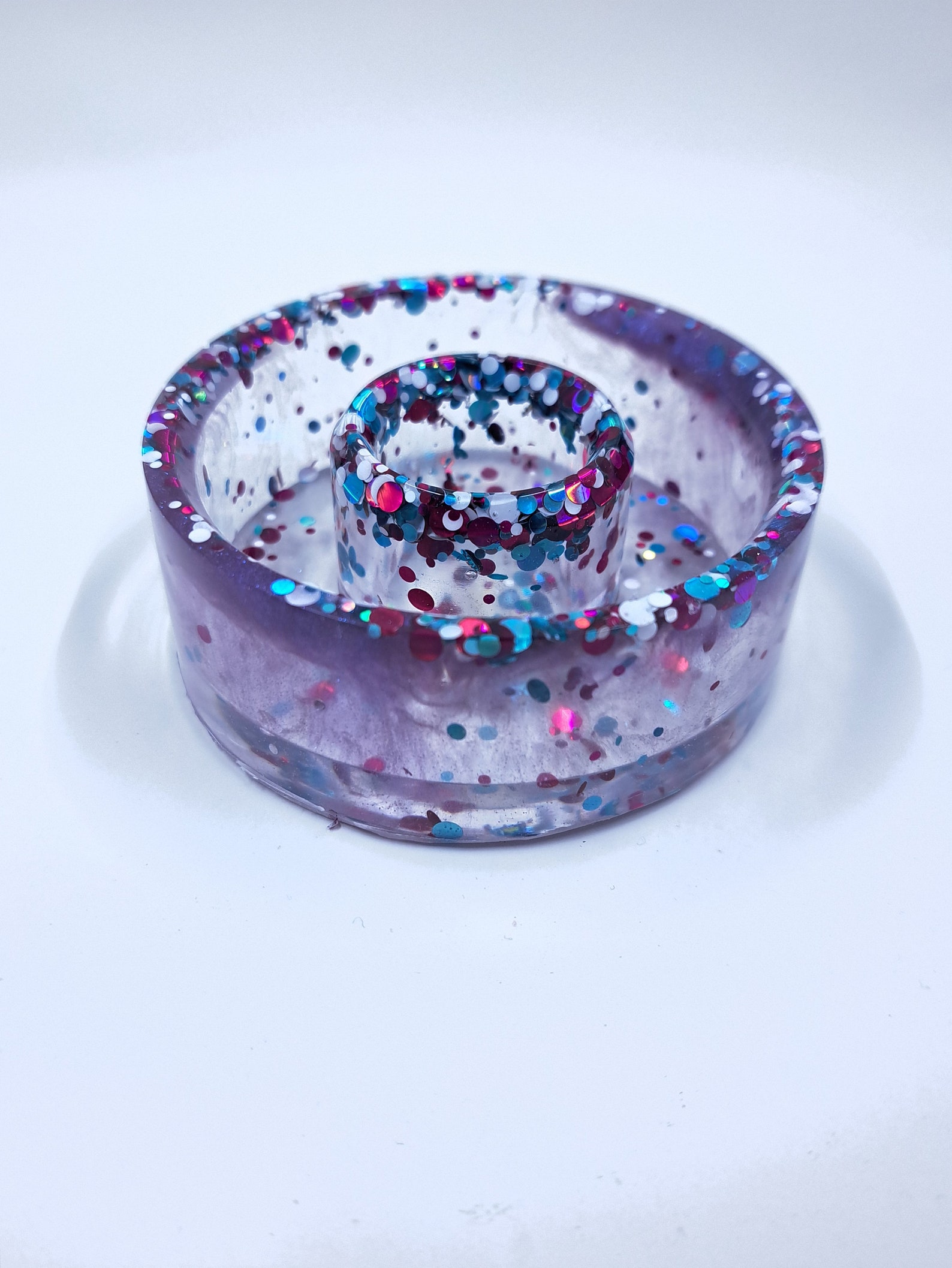 Circle Taper Candle Holder (pink/blue Glitter) - Etsy