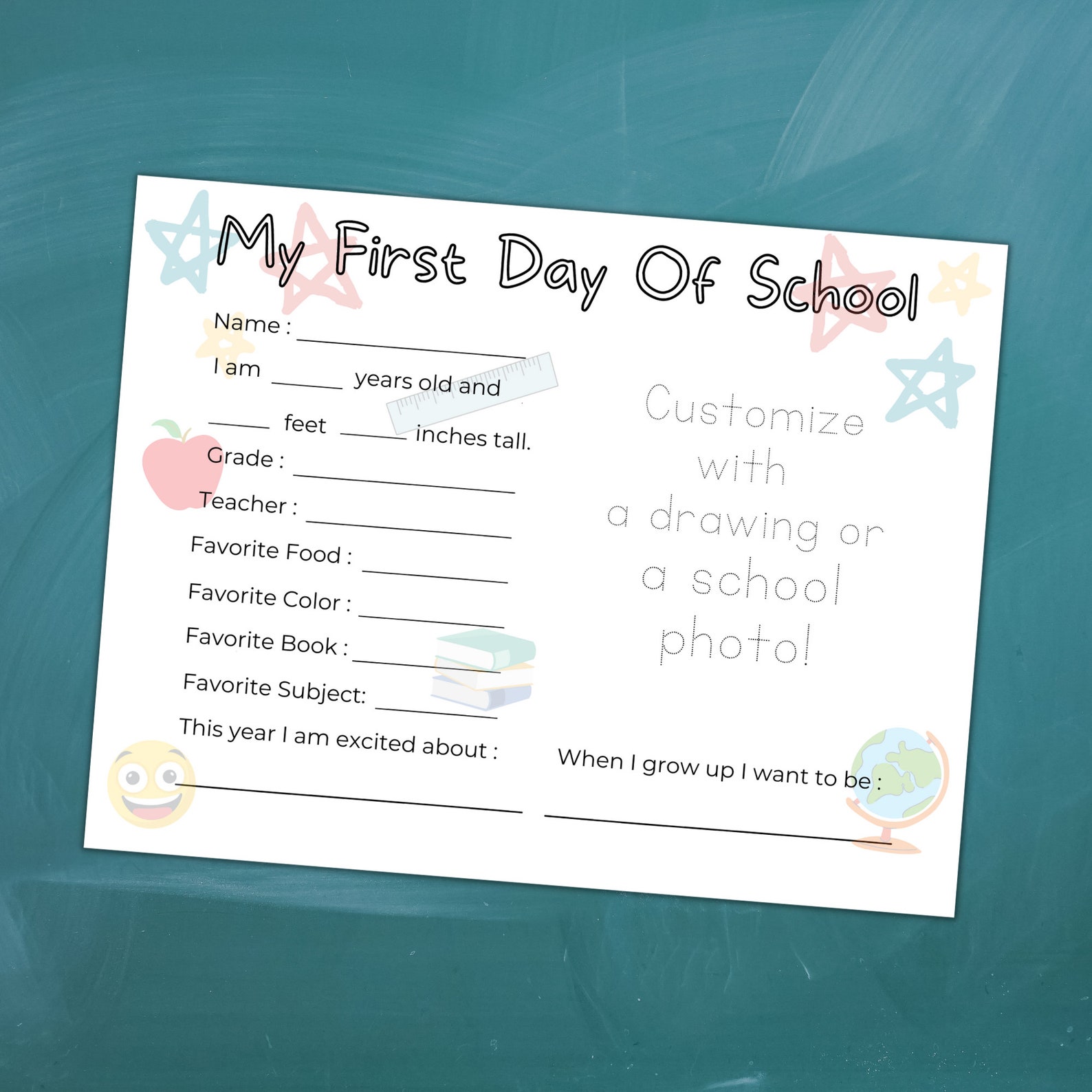 First Day of School and Last Day of School Printable Back to School ...