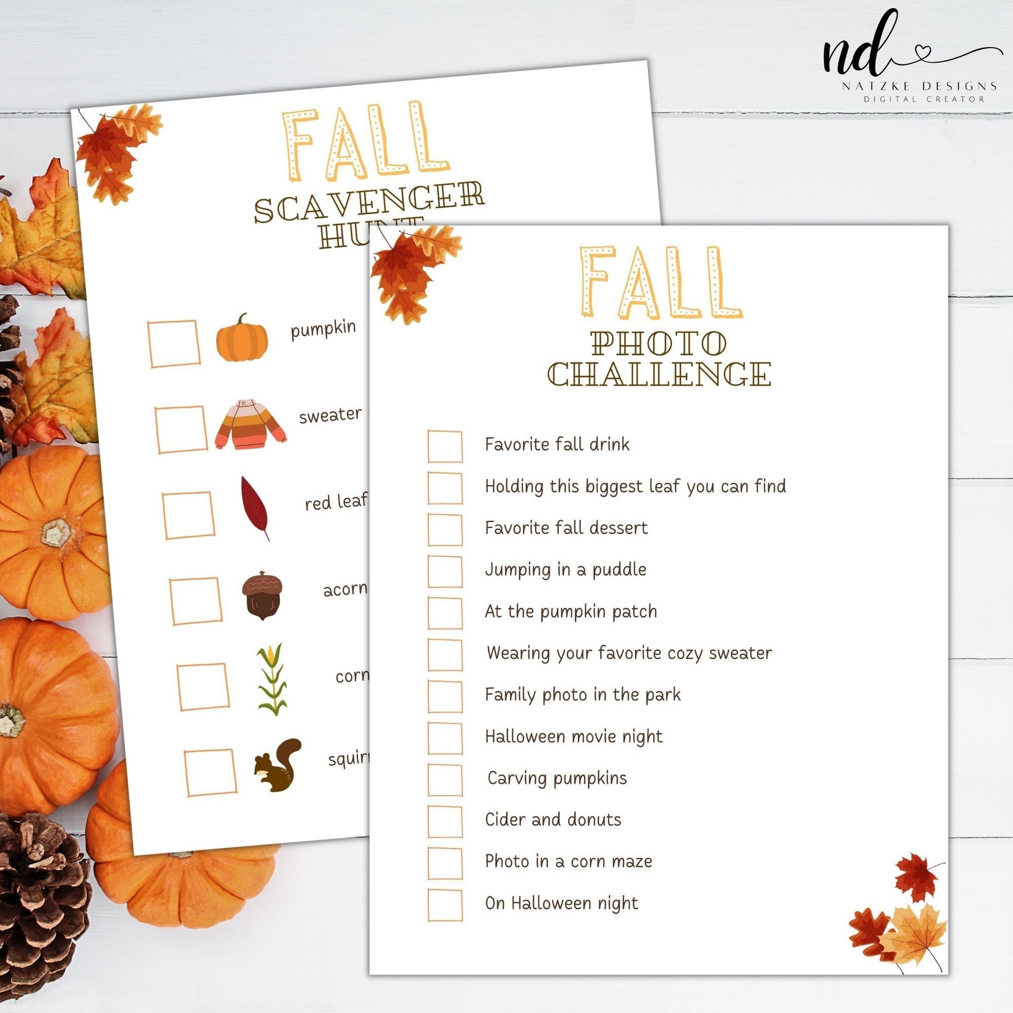 Pumpkin Patch Scavenger Hunt Printable Fall Neighborhood Scavenger Hunt ...