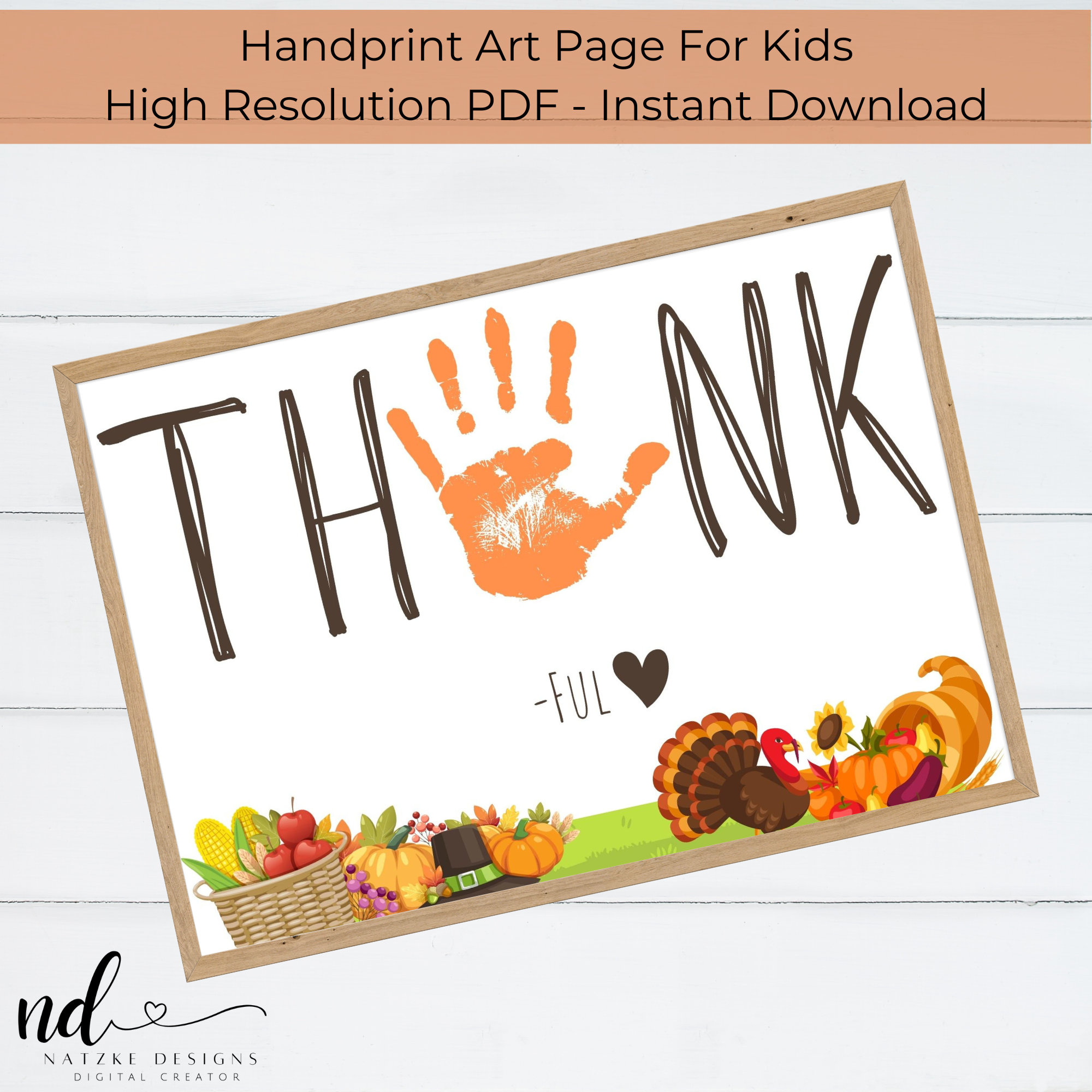 Thanksgiving Handprint Art Thankful Handprint Handprint Keepsake Fall ...