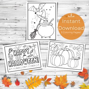 3 Halloween Coloring Pages Halloween Printable Halloween Kids Activity ...