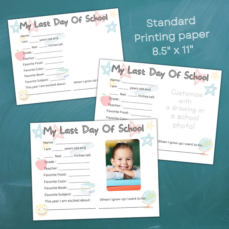 First Day of School and Last Day of School Printable Back to School ...