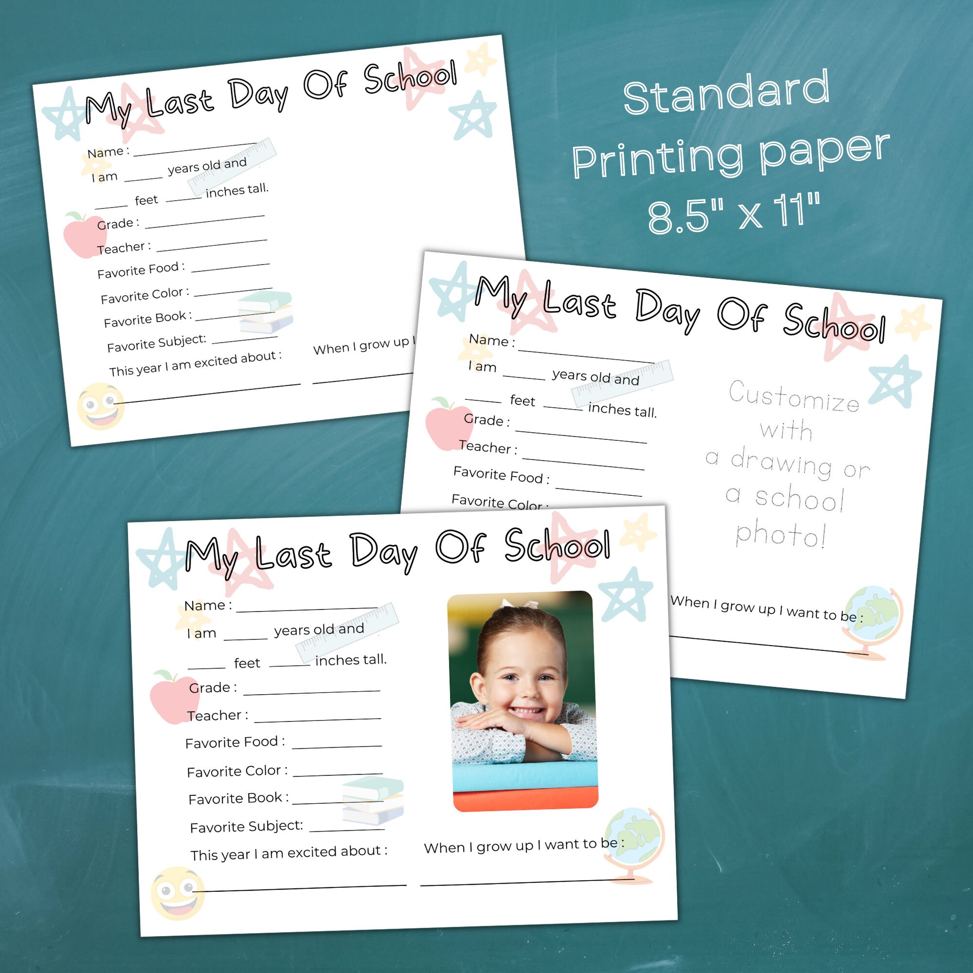 First Day of School and Last Day of School Printable Back to School ...