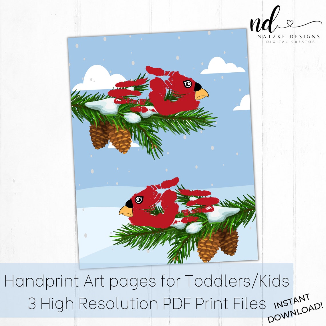 Christmas Handprint Craft Bundle Handprint Christmas Activity Winter ...