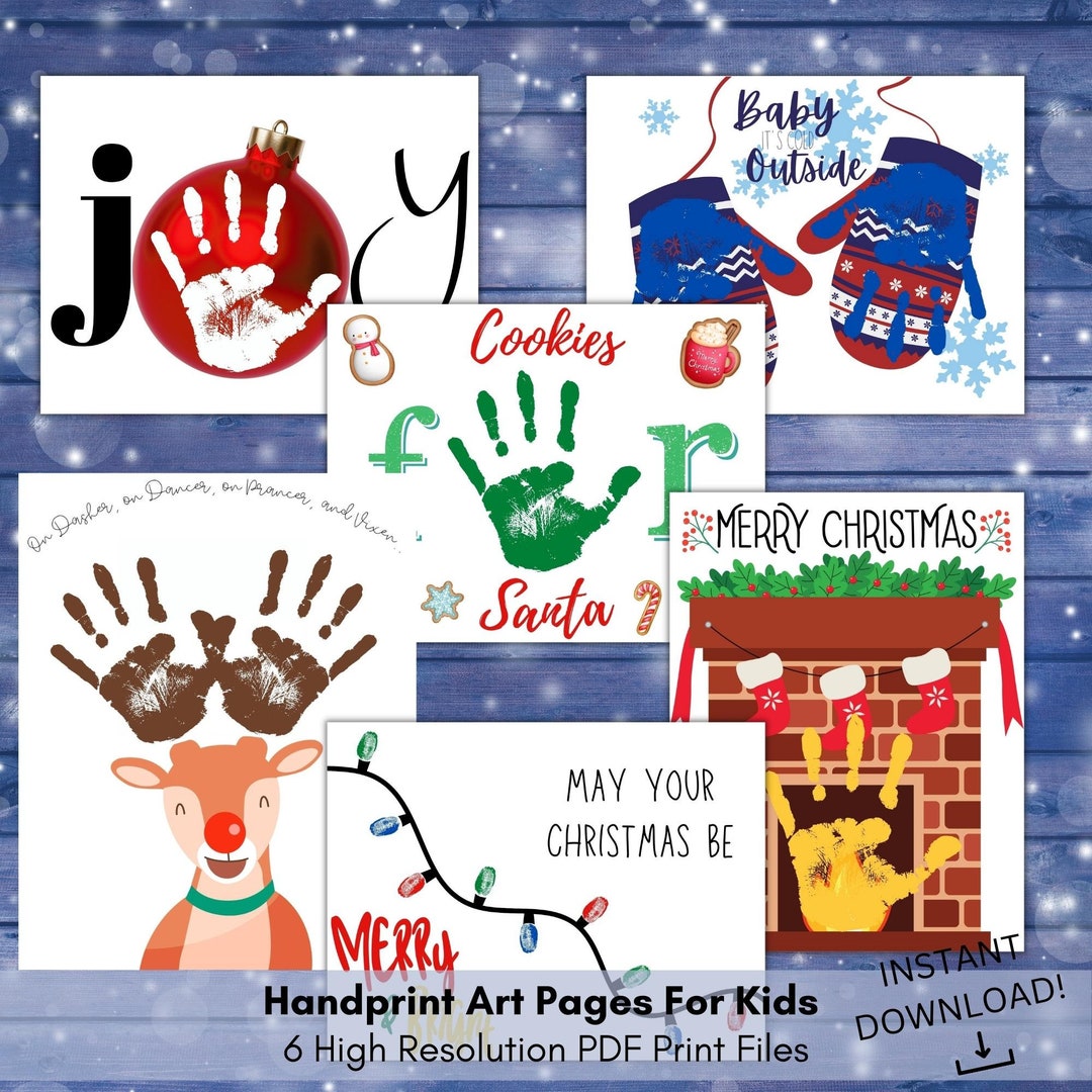 Christmas Handprint Craft Bundle Handprint Christmas Activity Winter ...