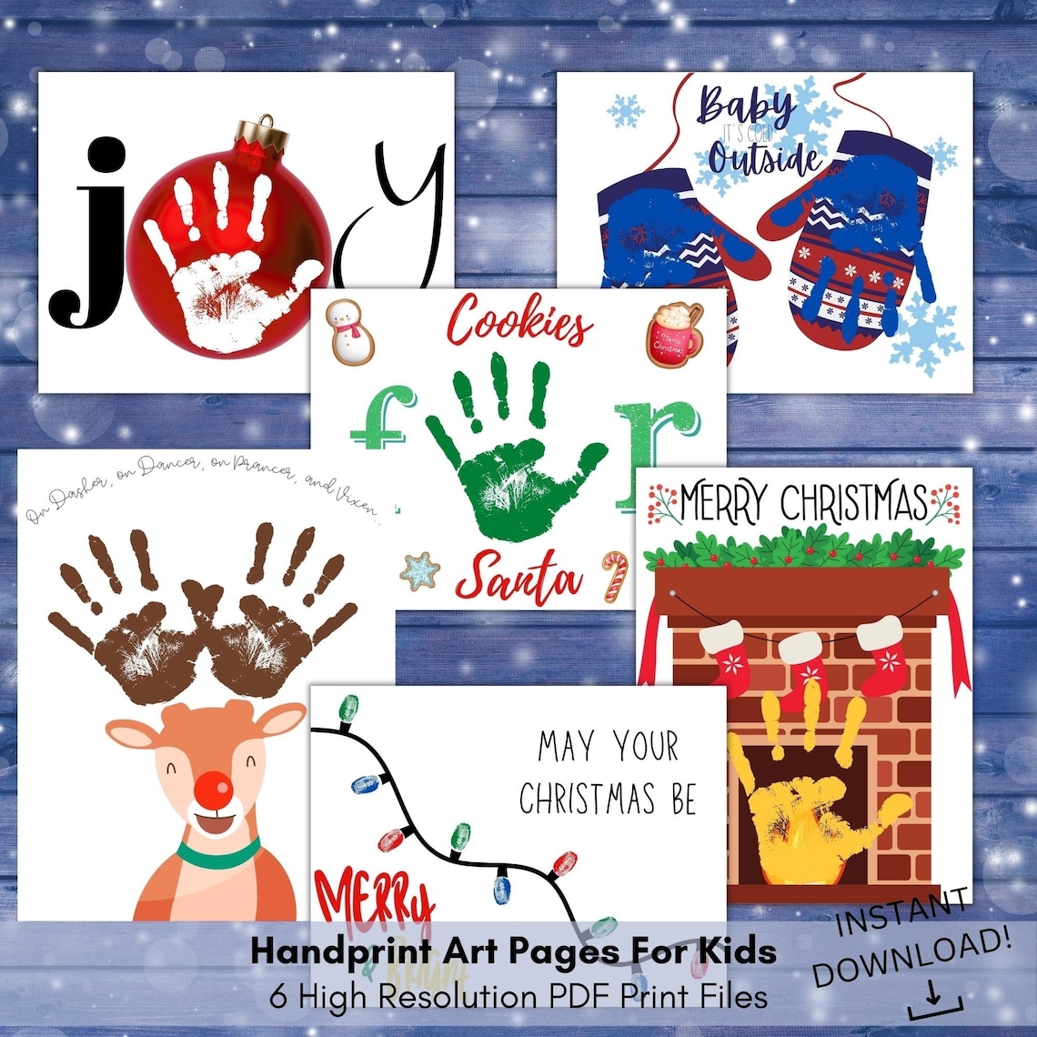Christmas Handprint Craft Bundle Handprint Christmas Activity Winter ...