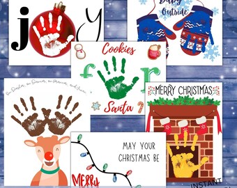 Christmas Handprint Craft Bundle Handprint Christmas Activity Winter ...