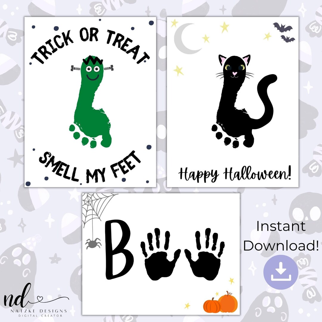 Halloween Handprint Craft Bundle Handprint Fall Activity Fall Craft ...