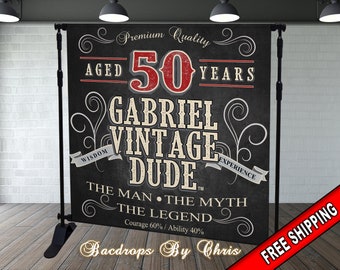 50th birthday backdrop | Etsy
