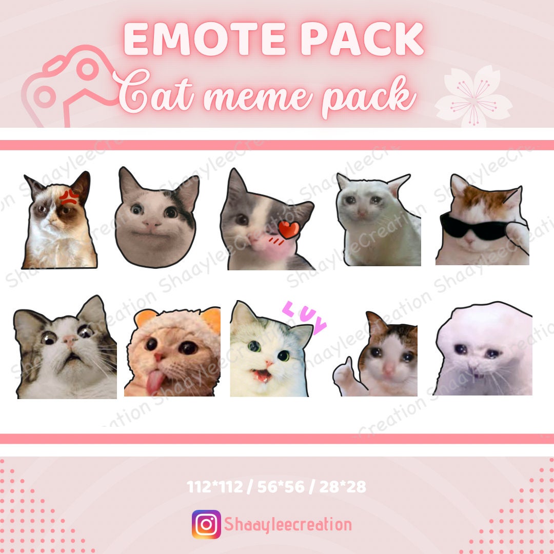Cat Meme Emotes Package for Twitch 112x112, 56x56, 28x28, — Twitch ...
