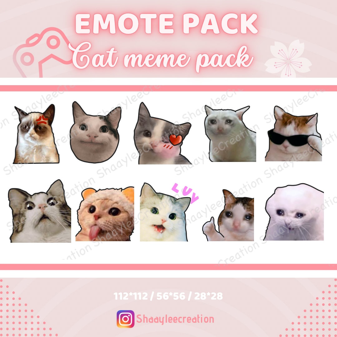 Cat meme emotes package for Twitch 112x112, 56x56, 28x28, — Twitch ...