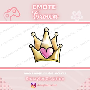 Cute Crown Emote for Twitch 112x112, 56x56, 28x28, -- Twitch, Youtube ...