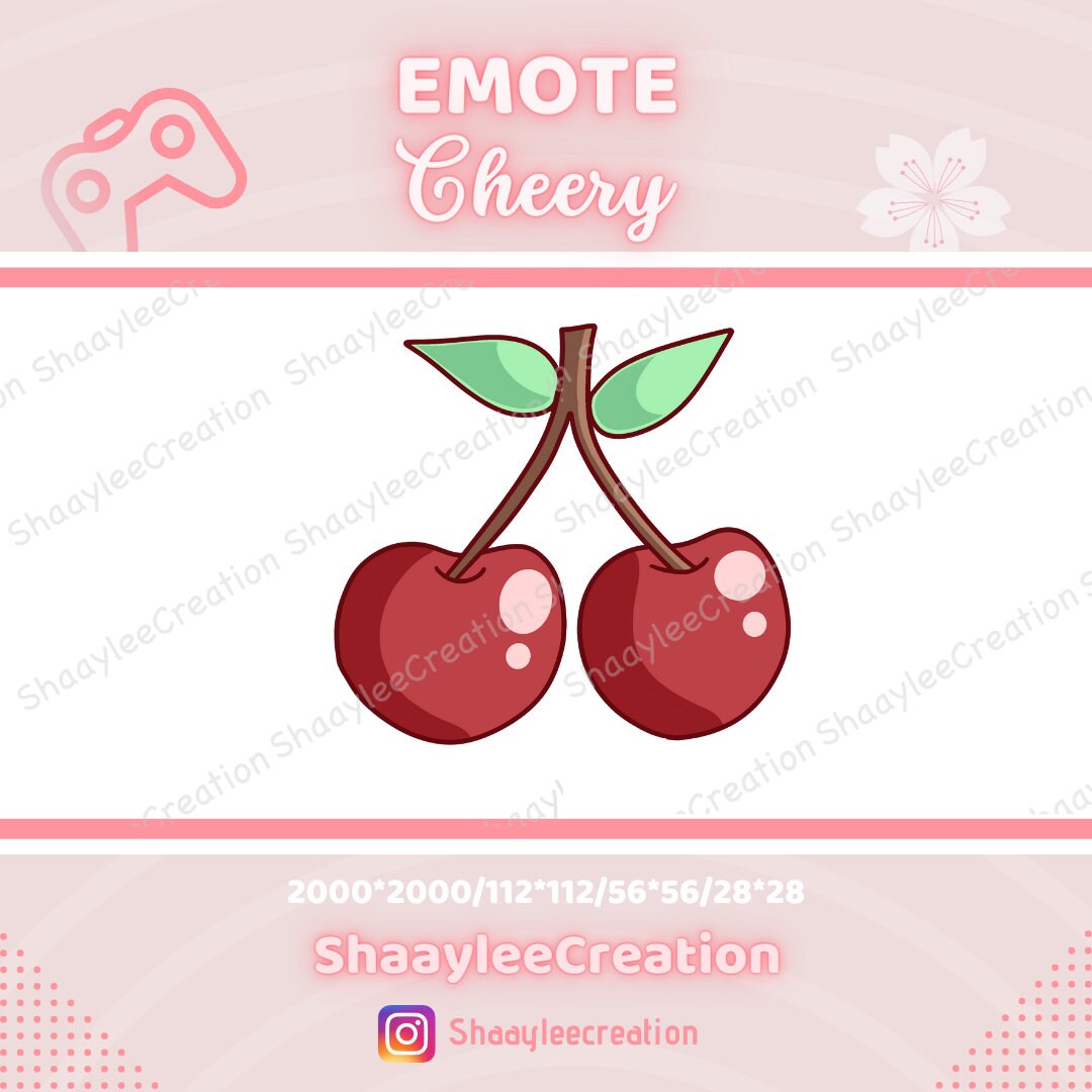 Cute Cherry Emote for Twitch 112x112, 56x56, 28x28, — Twitch, Youtube ...