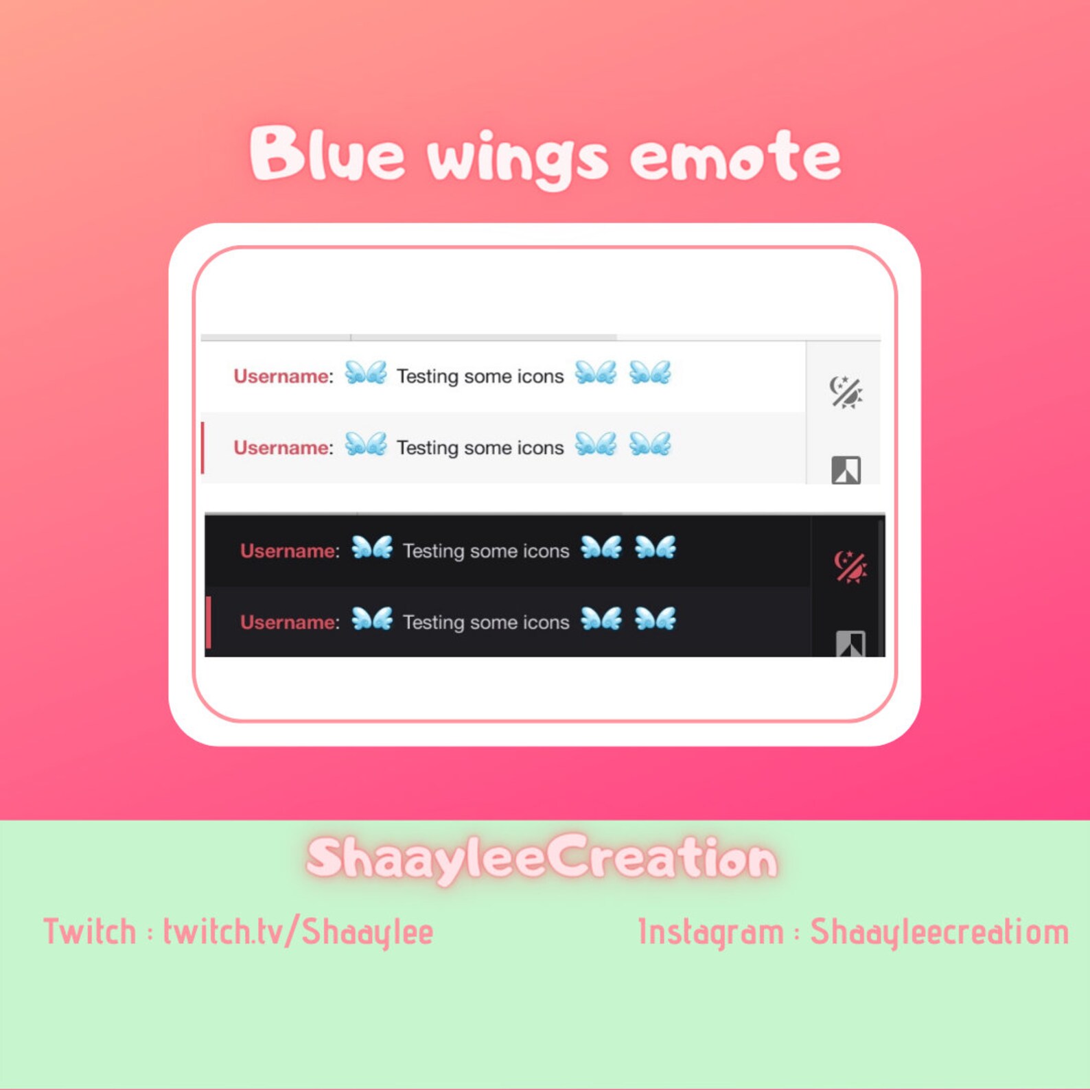 Blue Wings Emote for Twitch 112x112 56x56 28x28 Twitch - Etsy