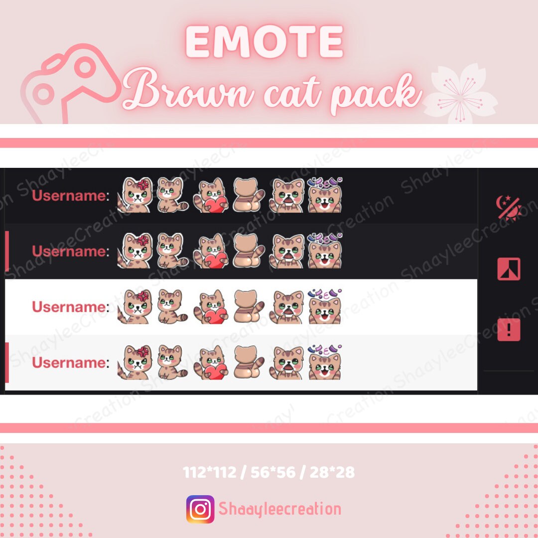 Cute Cat Emotes Package for Twitch 112x112, 56x56, 28x28, — Twitch ...