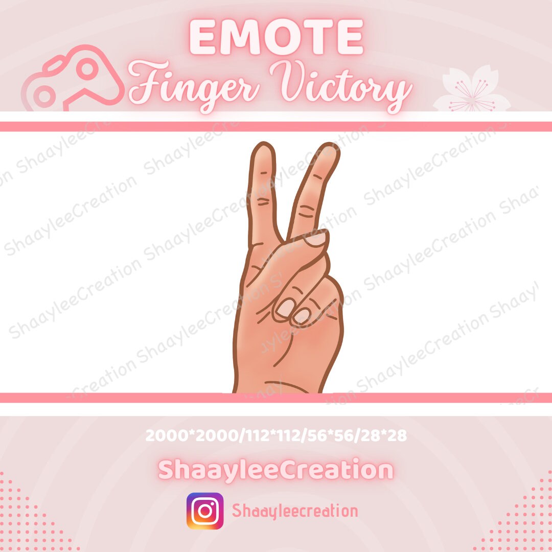 Simple Finger VICTORY Emote for Twitch 112x112, 56x56, 28x28, -- Twitch ...