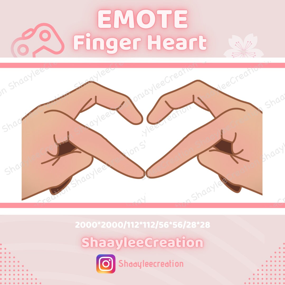 Simple Finger Heart Emote for Twitch 112x112, 56x56, 28x28, -- Twitch ...
