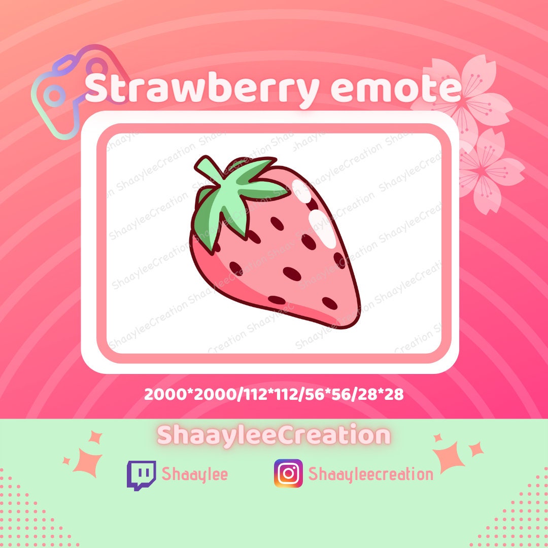 Cute Strawberry Emote for Twitch 112x112 56x56 28x28 - Etsy
