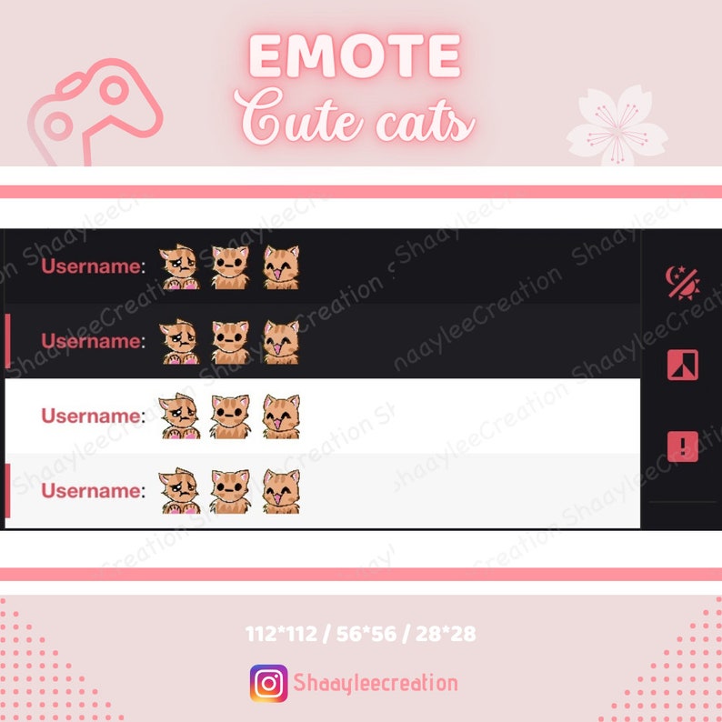 Cute Cat Emotes Package for Twitch 112x112, 56x56, 28x28, — Twitch ...