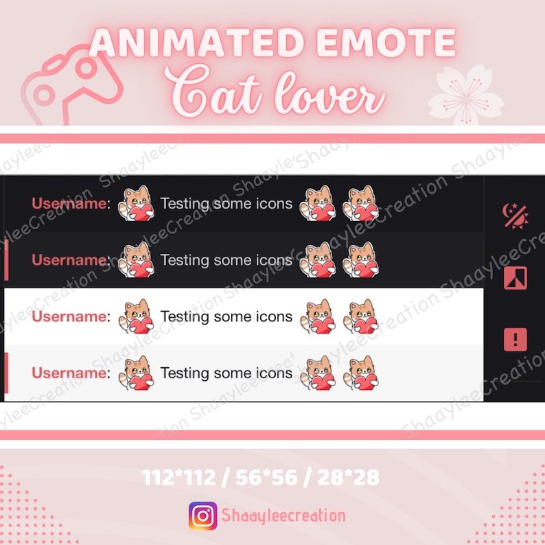 Cat Emote Animated for Twitch 112x112, 56x56, 28x28, — Twitch, Youtube ...