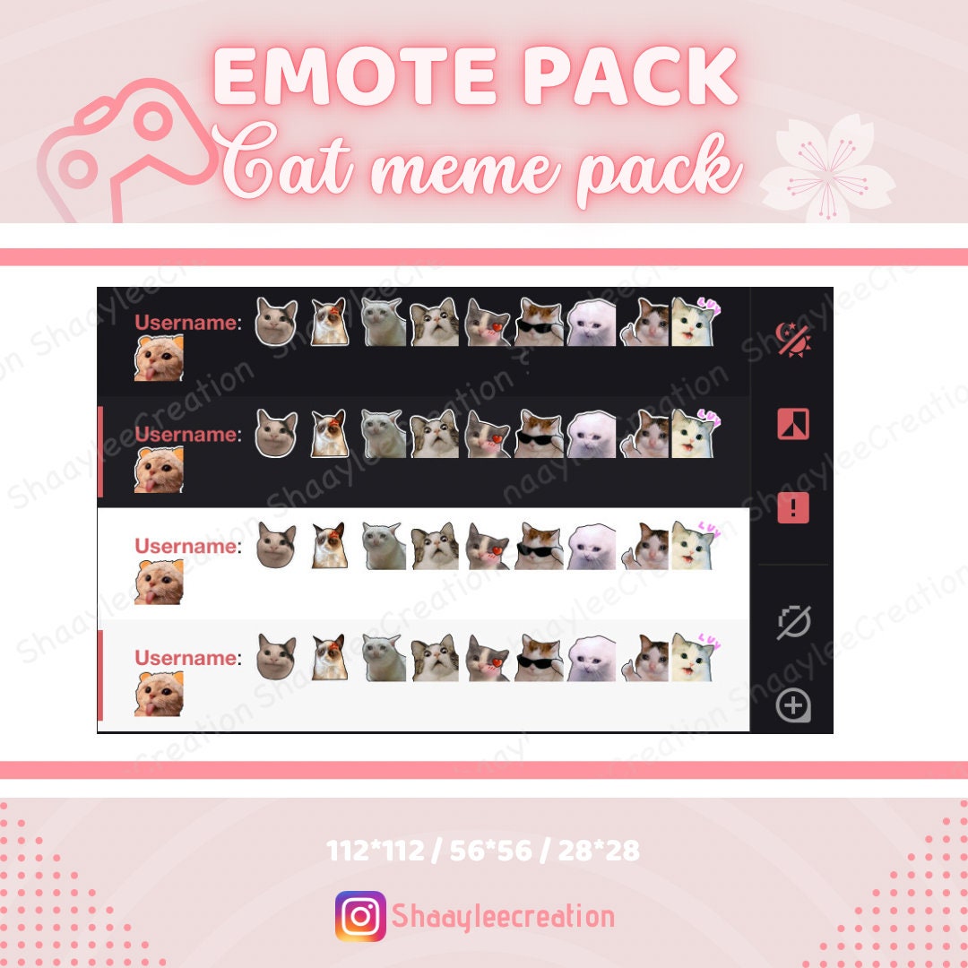 Cat meme emotes package for Twitch 112x112, 56x56, 28x28, — Twitch ...