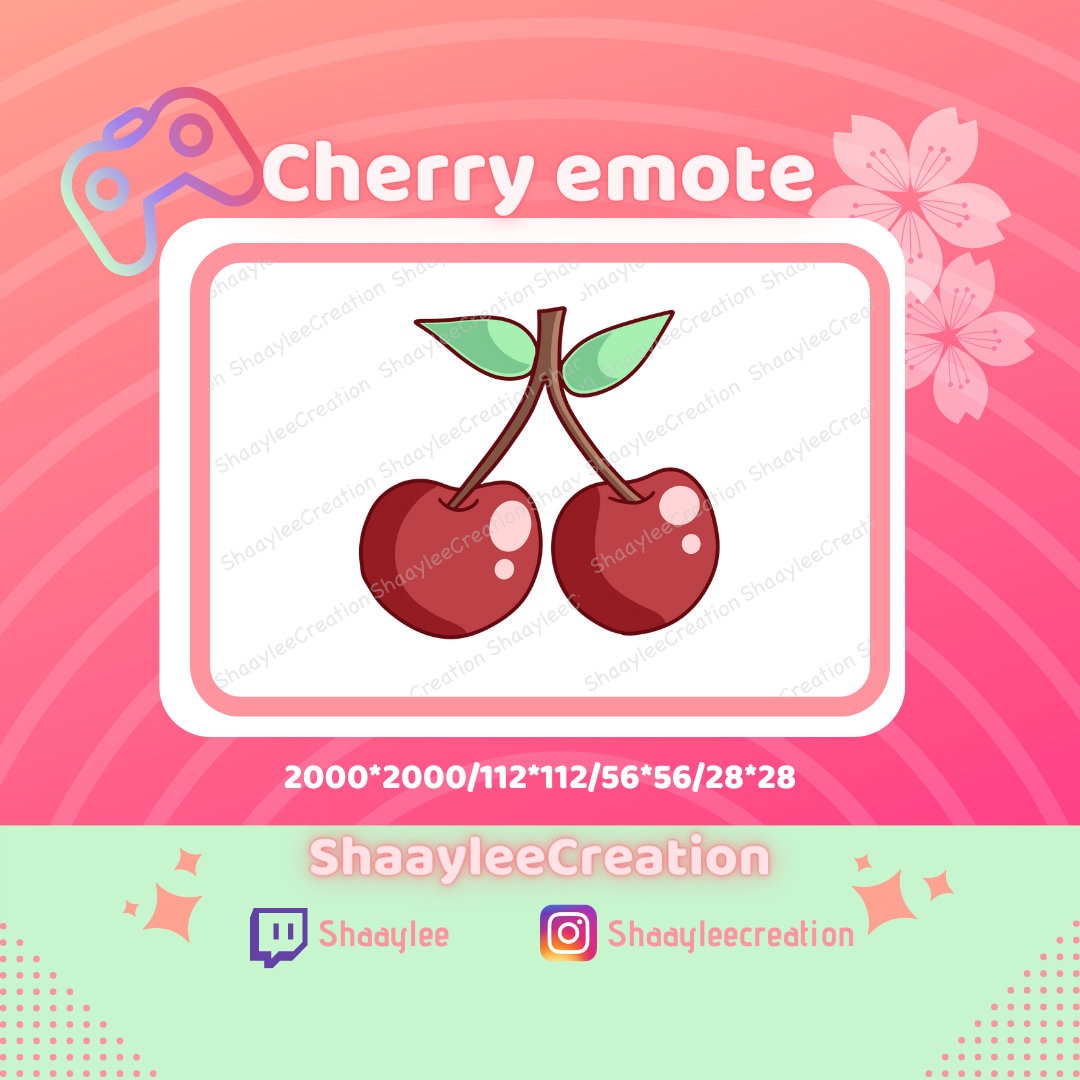 Cute Cherry Emote for Twitch 112x112 56x56 28x28 Twitch - Etsy