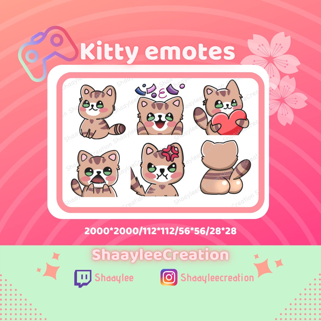Cute Cat Emotes Package for Twitch 112x112 56x56 28x28 - Etsy
