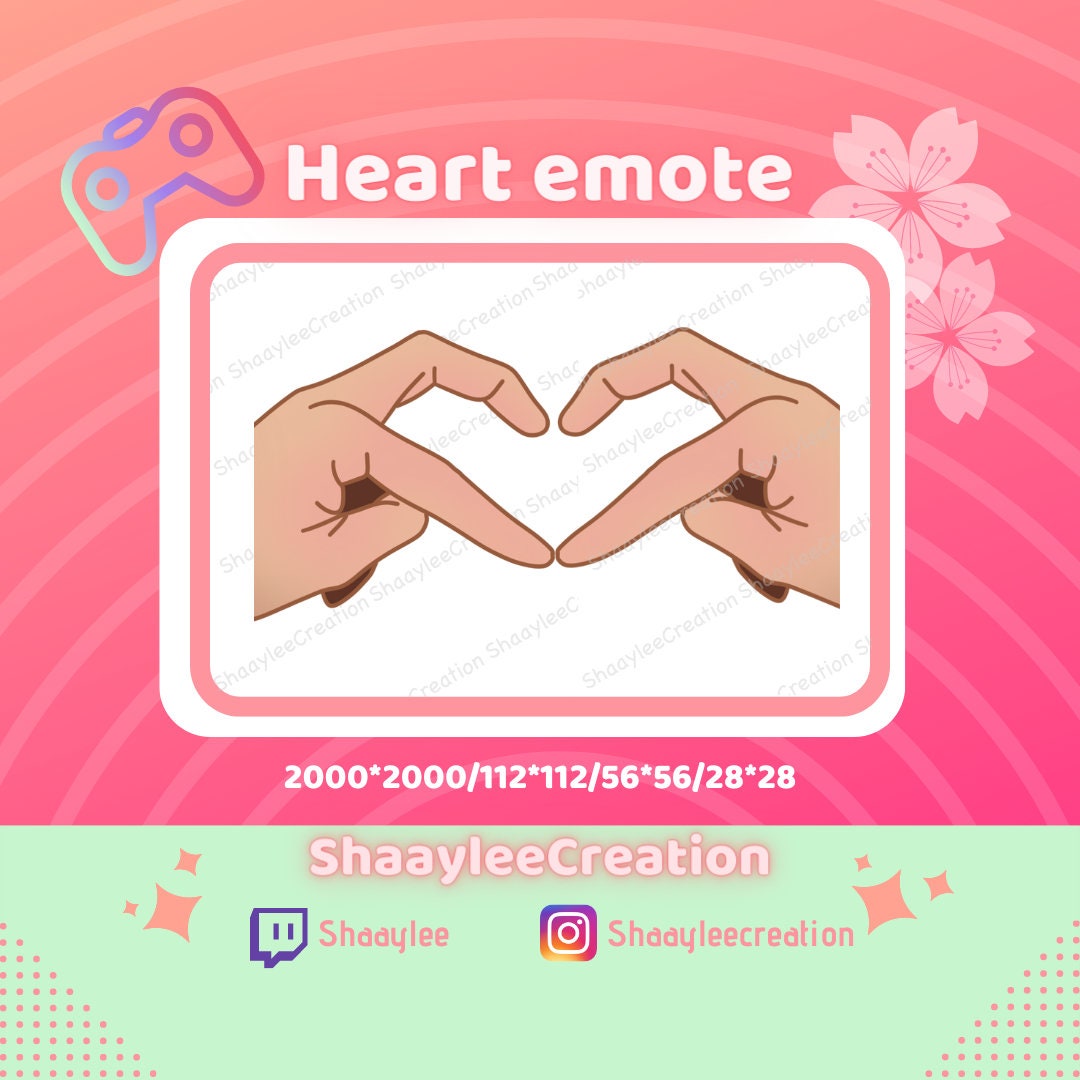 Simple Finger Heart Emote for Twitch 112x112 56x56 28x28 - Etsy