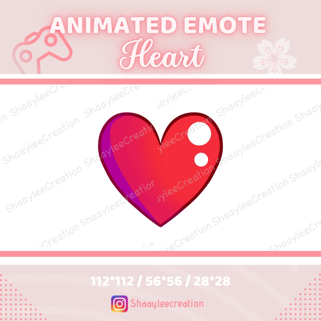 Heart Animated Emote for Twitch 112x112, 56x56, 28x28, Twitch, Youtube ...