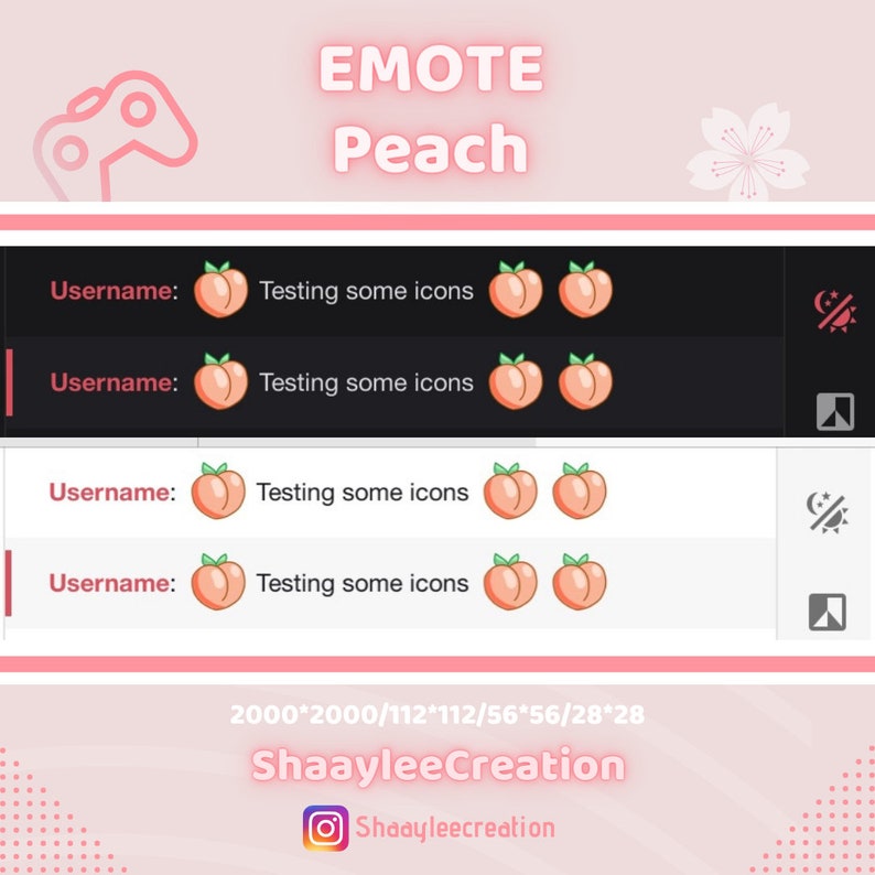 Cute Peach Booty Emote for Twitch 112x112, 56x56, 28x28, -- Twitch ...