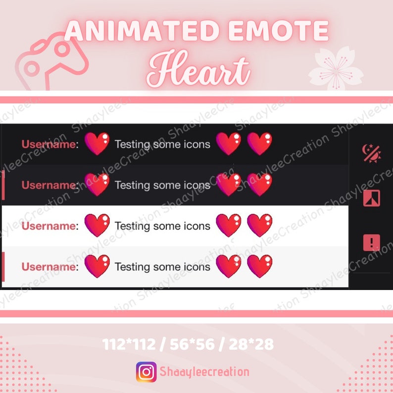 Heart animated emote for twitch 112x112, 56x56, 28x28, — Twitch ...