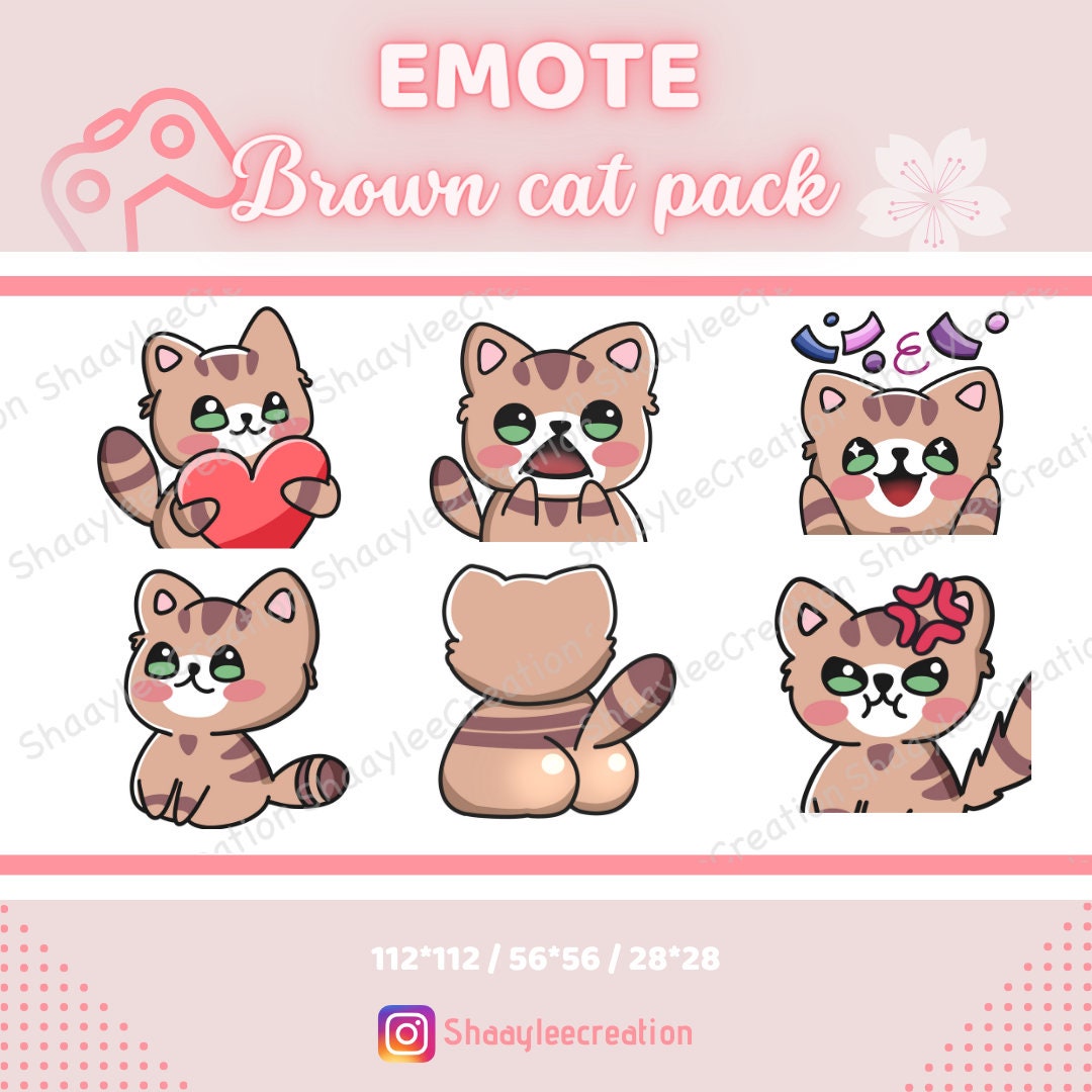 Cute Cat Emotes Package for Twitch 112x112, 56x56, 28x28, — Twitch ...