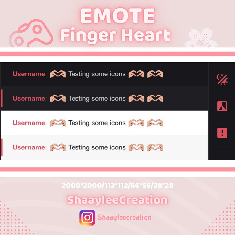 Simple Finger Heart Emote for Twitch 112x112, 56x56, 28x28, -- Twitch ...