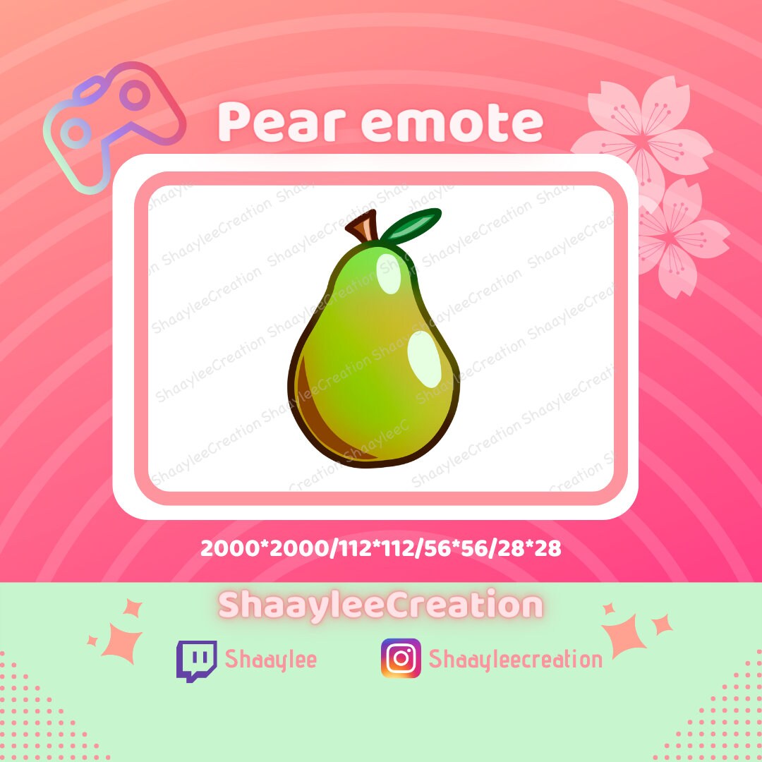 Cute Simple Pear Emote for Twitch 112x112 56x56 28x28 - Etsy