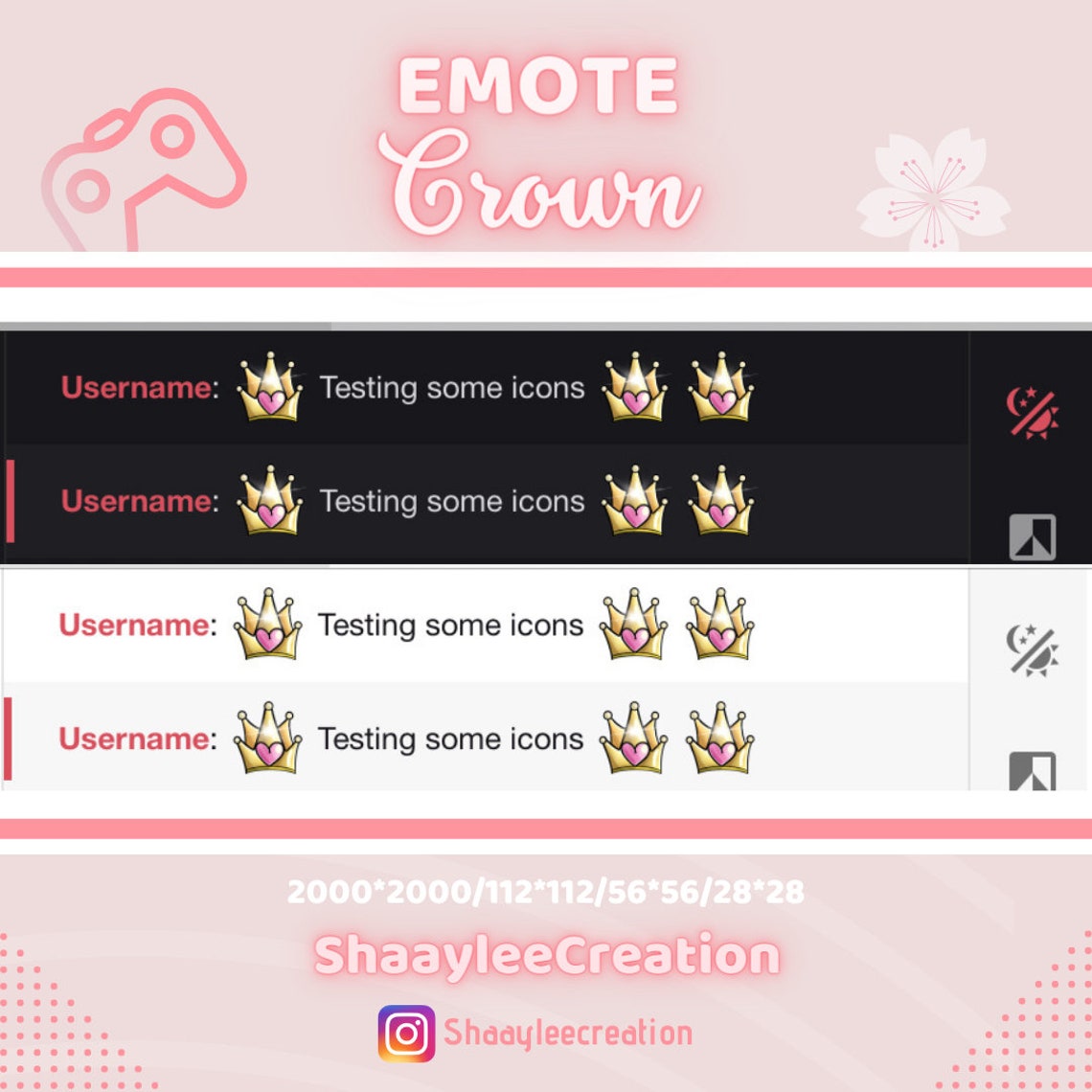 Cute Crown Emote for Twitch 112x112, 56x56, 28x28, -- Twitch, Youtube ...