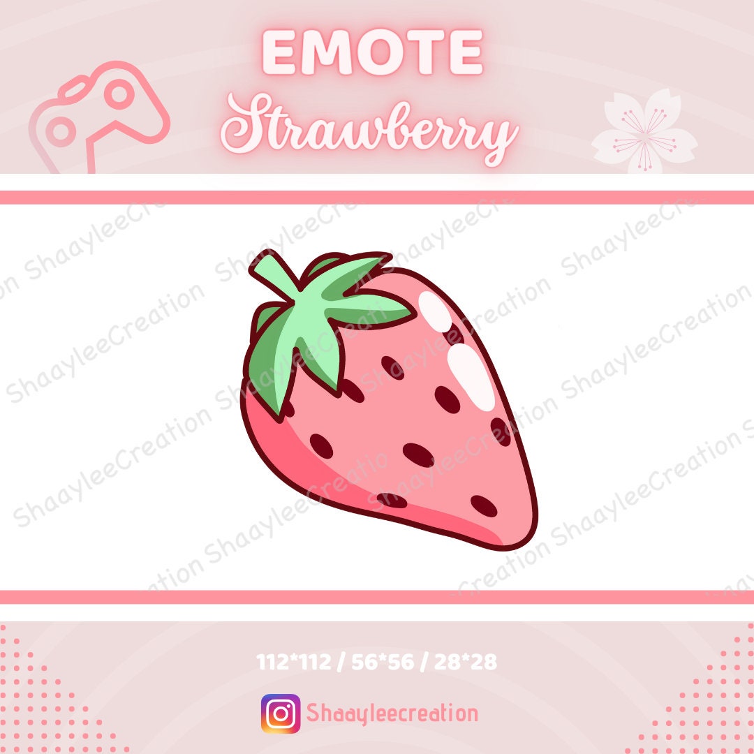 Cute Strawberry Emote for Twitch 112x112, 56x56, 28x28, — Twitch ...