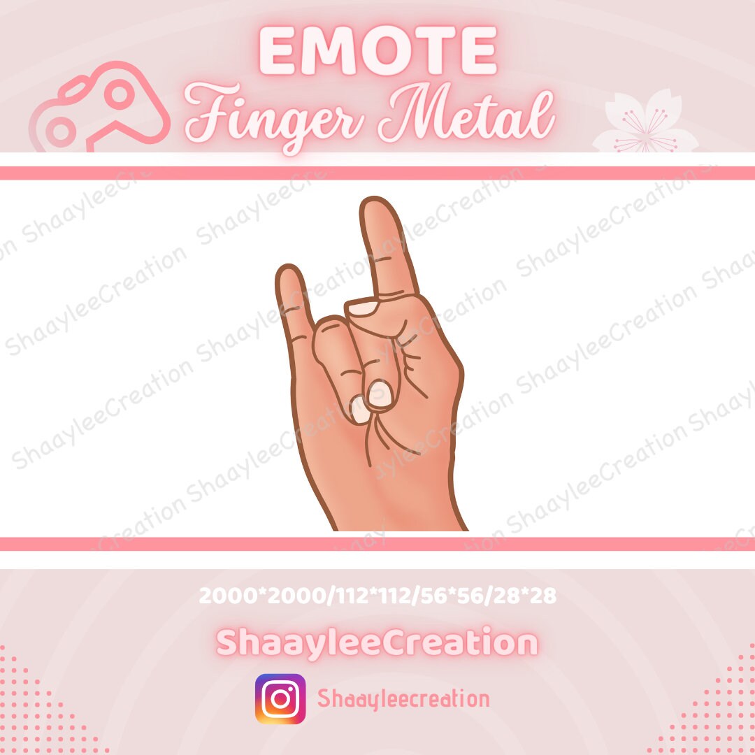 Simple Finger METAL Emote for Twitch 112x112, 56x56, 28x28, -- Twitch ...