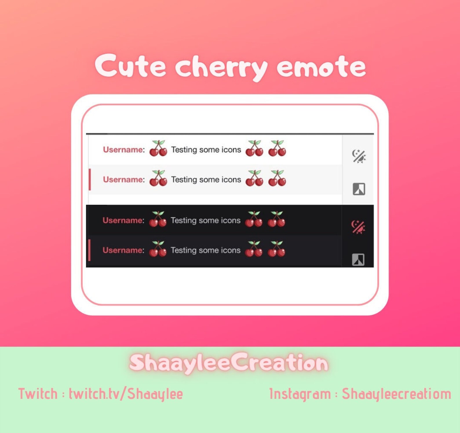 Cute Cherry Emote for Twitch 112x112 56x56 28x28 Twitch - Etsy
