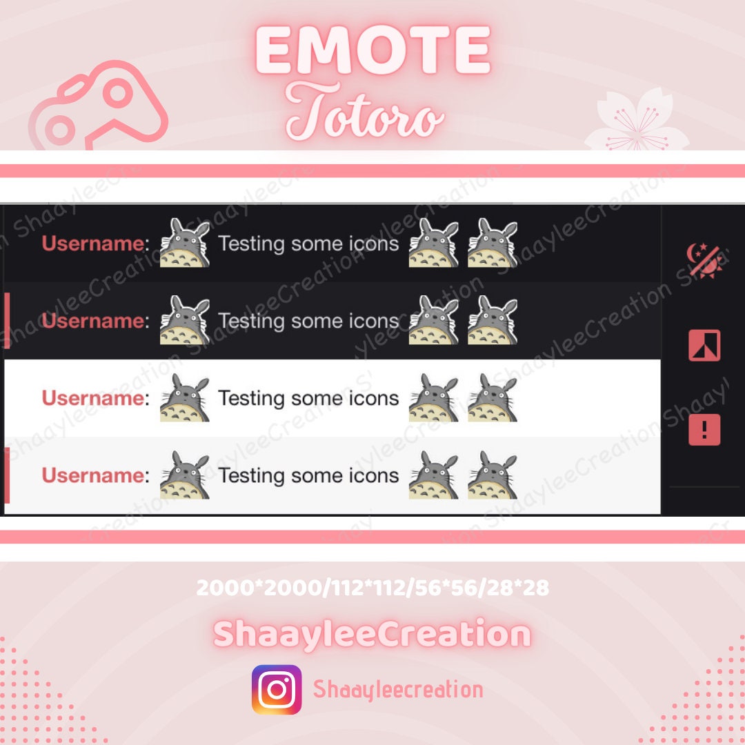 Simple Cute Totoro Emote for Twitch 112x112, 56x56, 28x28, -- Twitch ...