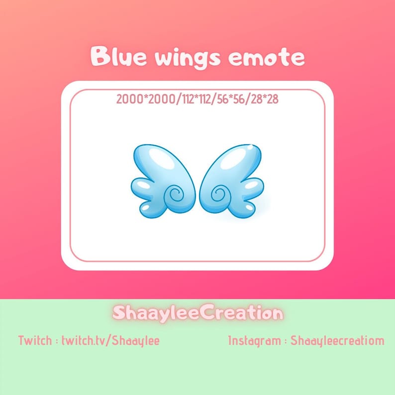 Blue Wings Emote for Twitch 112x112 56x56 28x28 Twitch - Etsy