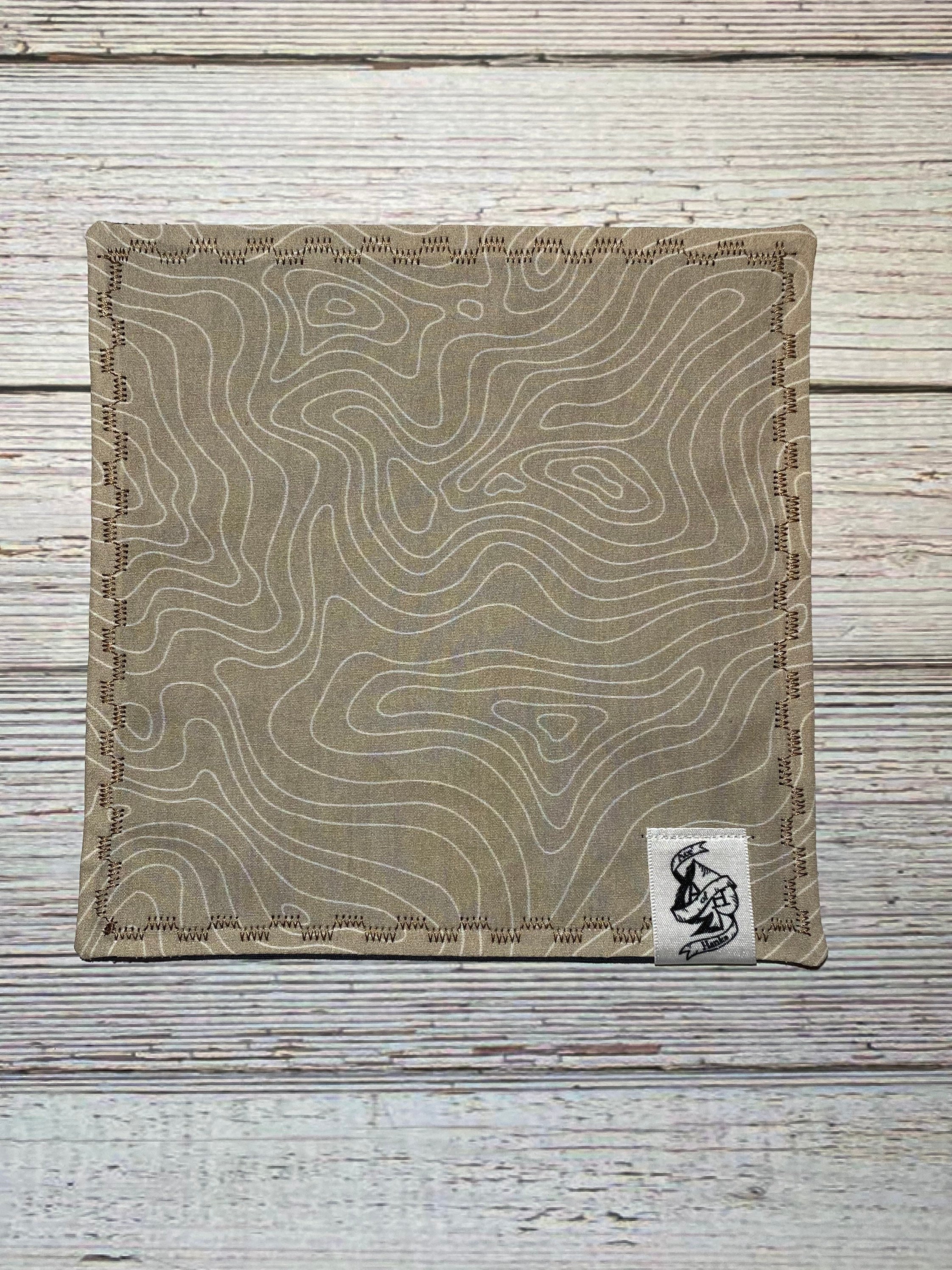 Tan Topographic Map Topo Style EDC Microfiber Hank by Ace of - Etsy